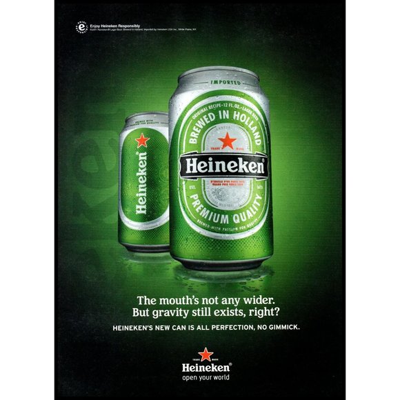 Heineken | Art | 21 Heineken Beer Can Open Your World Vintage Print Ad ...